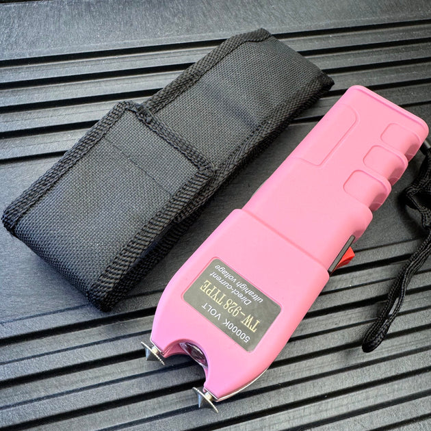 Tactical Pink Stun Gun High MV Rechargeable LED POLICE Stun Gun | BLADE ...