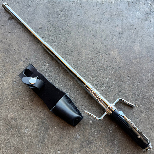 Self Defense Spring Powered Auto Opening Expandable Baton | BLADE ADDICT