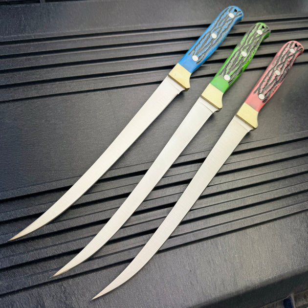 12" Stag Bone Full Tang Fish Fishing Filet Fillet Camping Hunting Knif ...