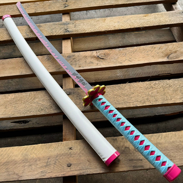 41" Metal Demon Slayer Mitsuri Kanroji Samurai Sword Katana Cosplay Bl ...
