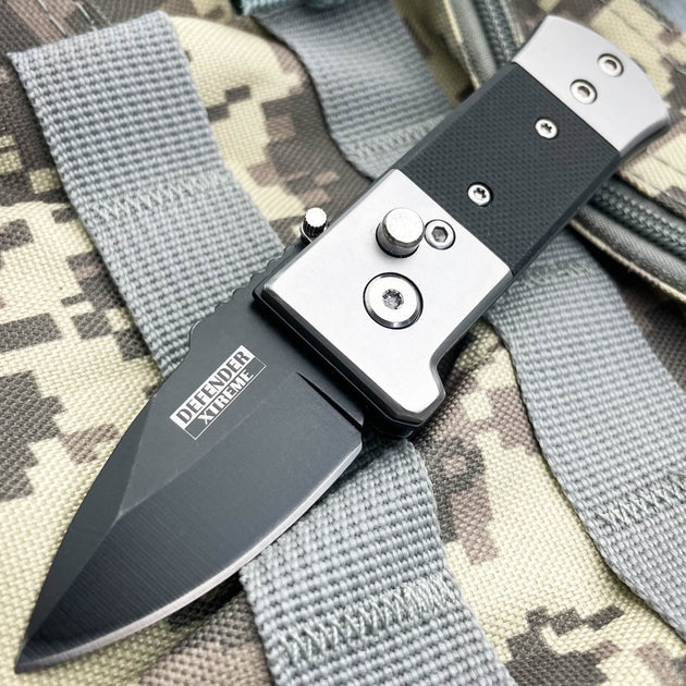 Mini Push Button Switchblade Pocket Knife | BLADE ADDICT
