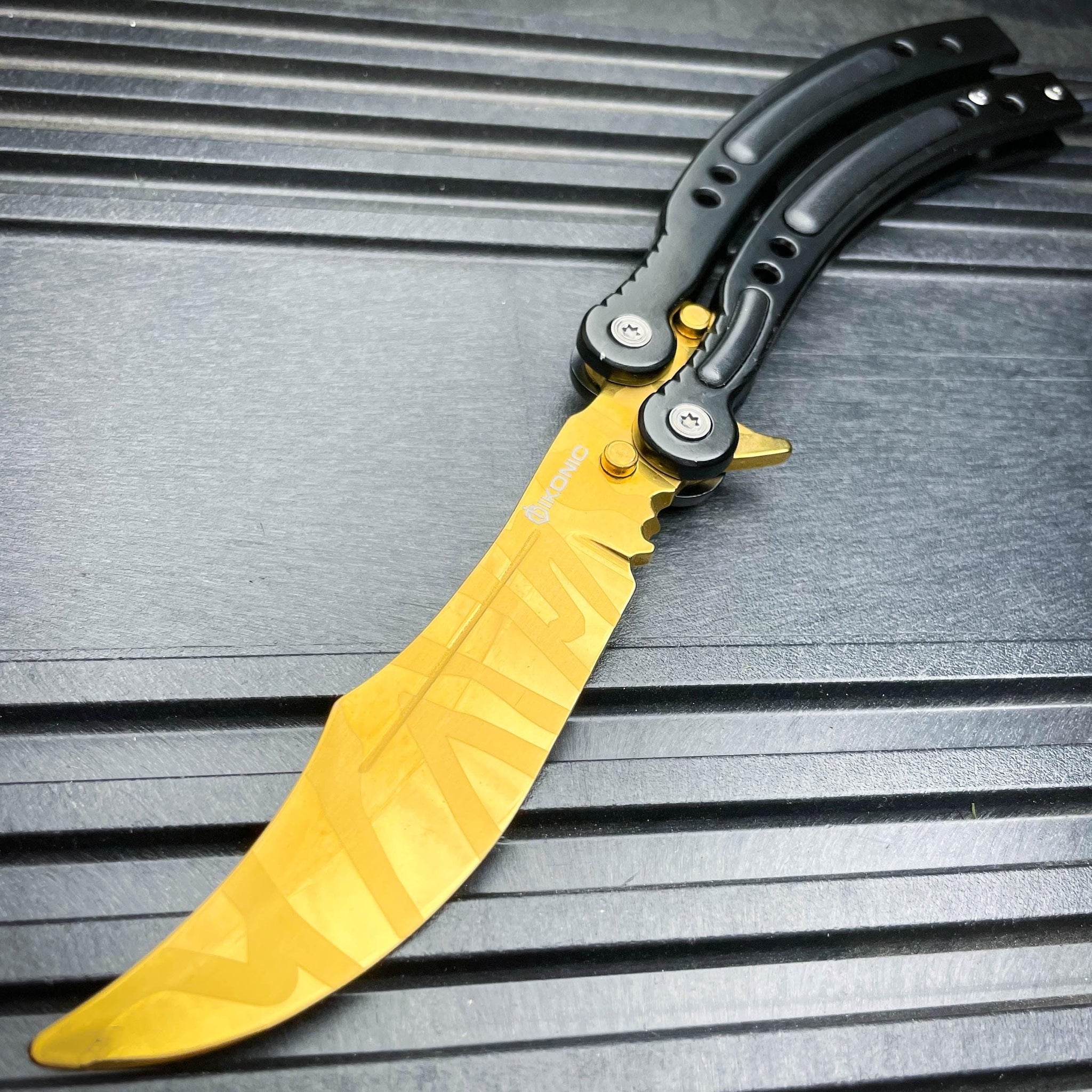 CSGO Butterfly Balisong Trainer - Gold Slaughter | BLADE ADDICT