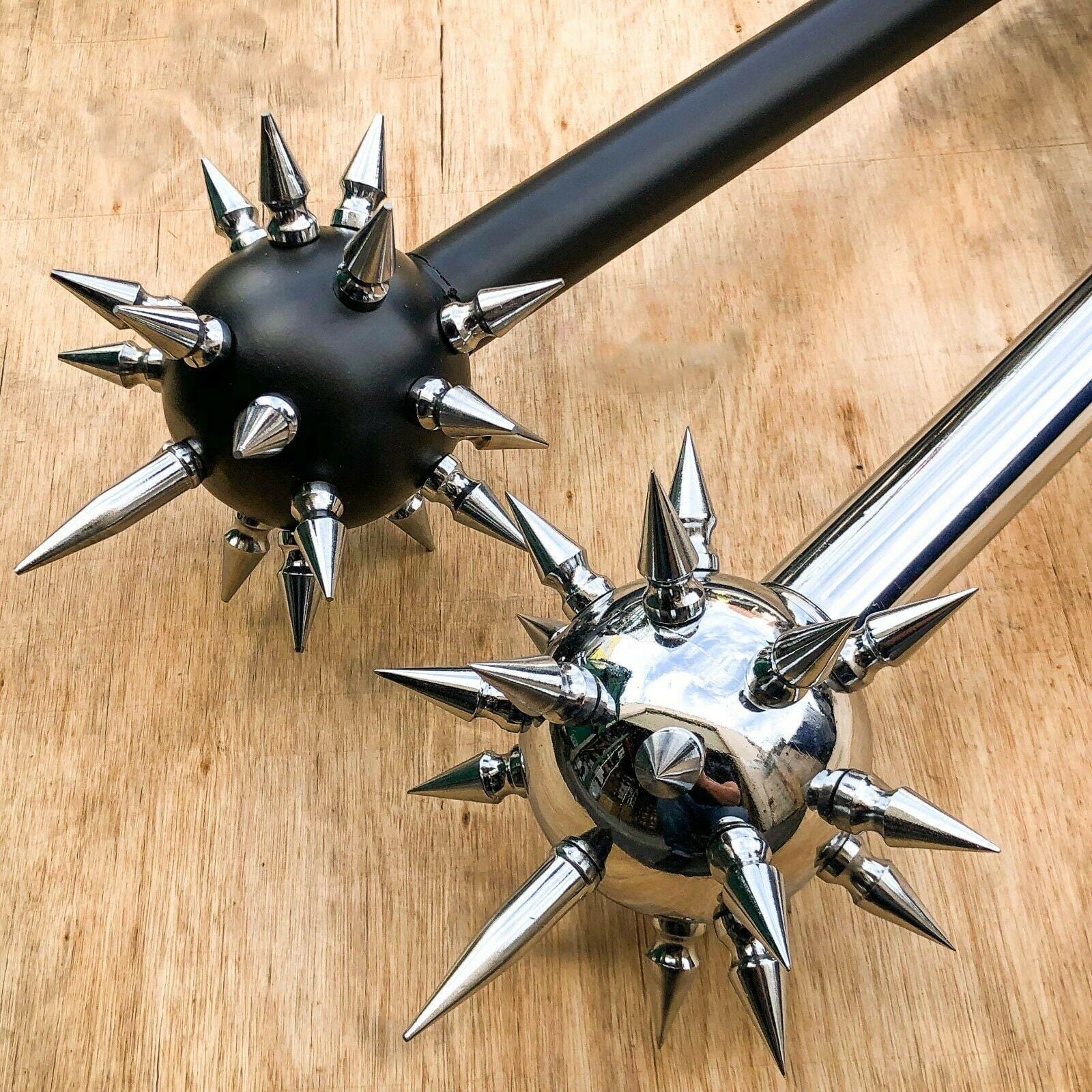 Medieval Spiked Ball Mace Black + Deadly Morning Star Morgenstern ...
