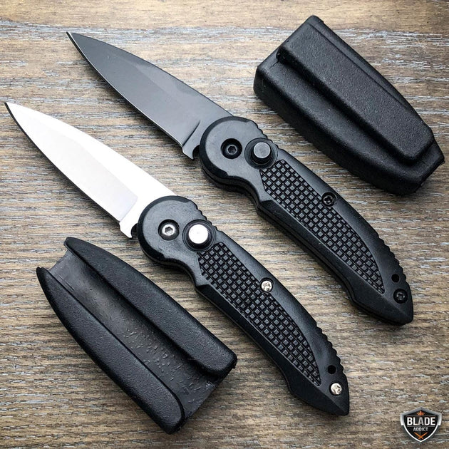 Everyday Carry Mini Covert Auto Black Pocket Knife | BLADE ADDICT