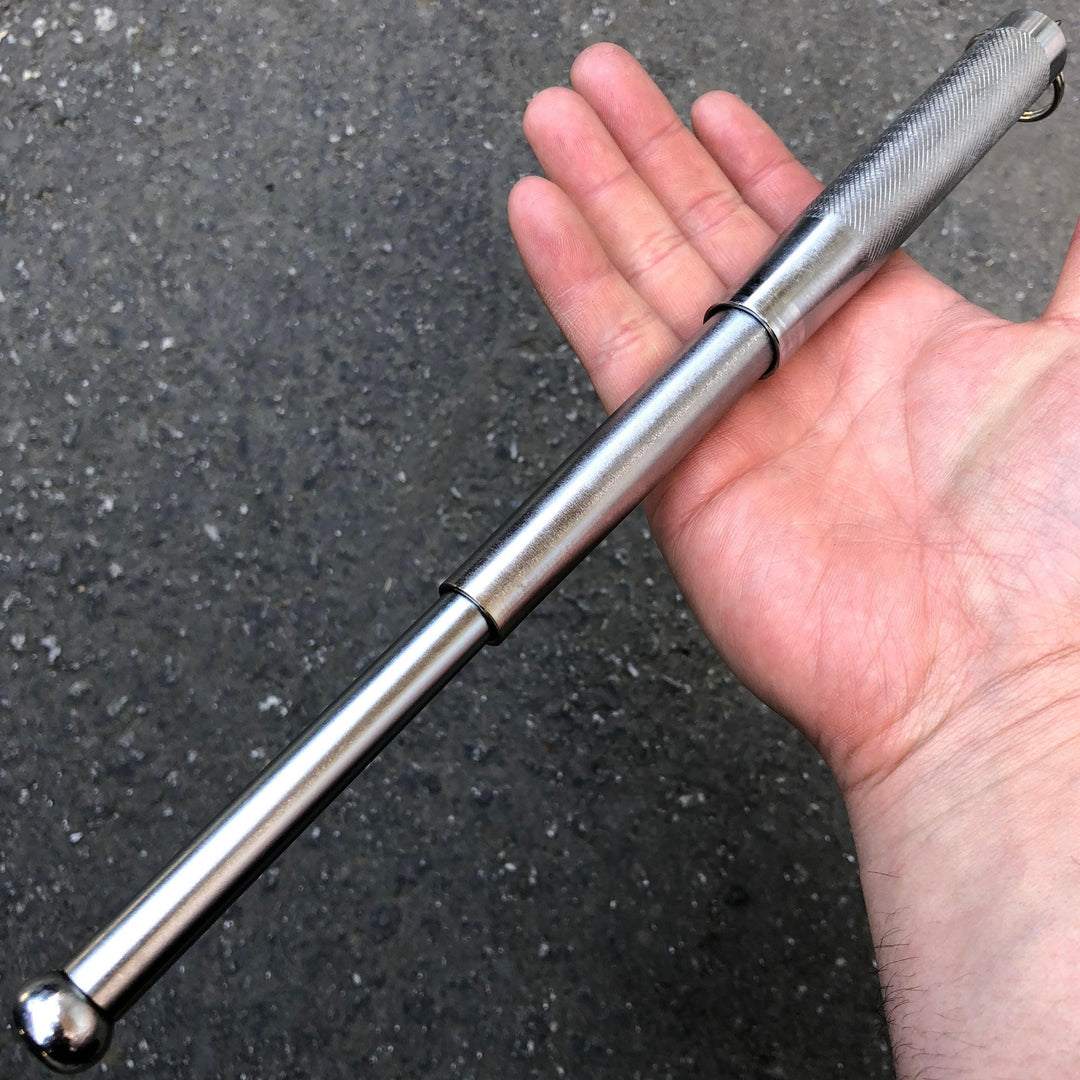 12" Pocket Police Baton Style Walking Stick for Portable Self Defense ...